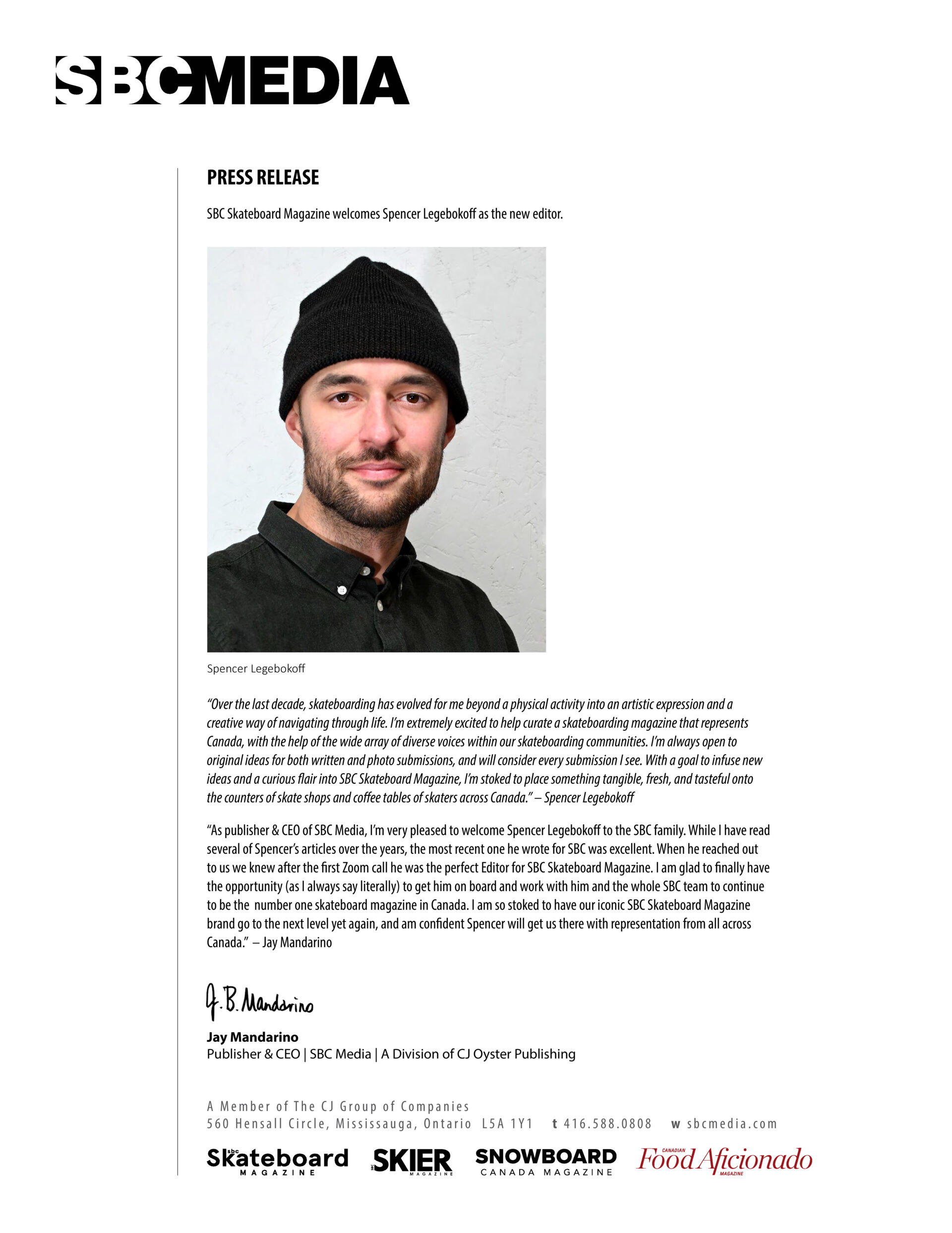 SBC Skateboard Magazine Welcomes New Editor | SBC Skateboard Magazine